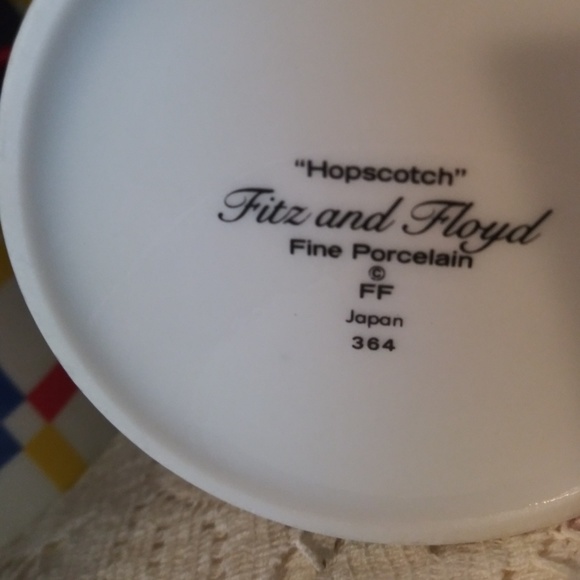 Fitz and Floyd | Dining | 3 Fitz Floyd Hopscotch Pattern Mugs Perfect ...